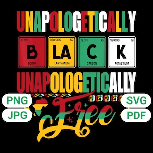 Unapologetically Black Unapologetically Free PNG, Afro Pride Periodic ...