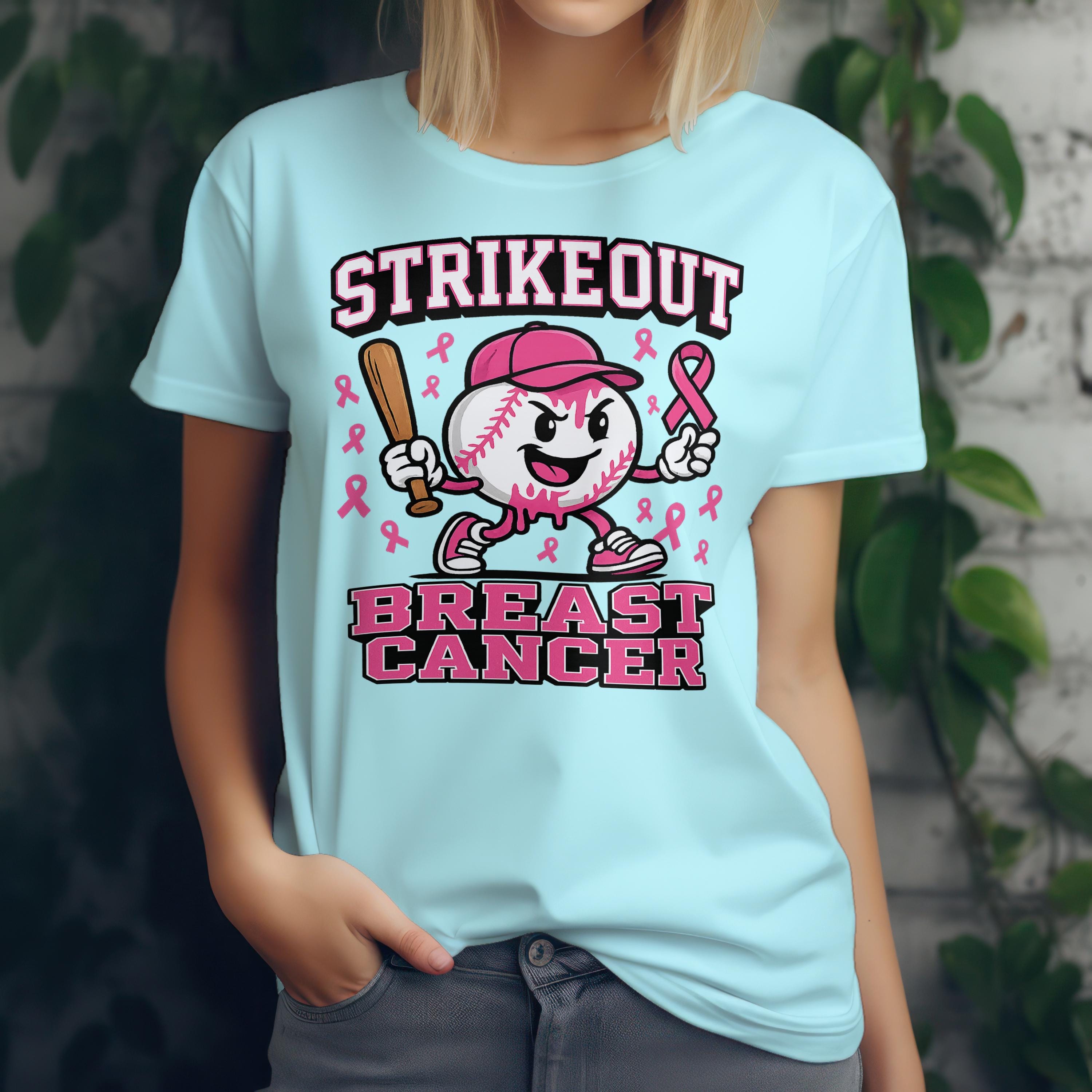 Strikeout Breast Cancer PNG, Funny Awareness Baseball Shirt, Cute ...