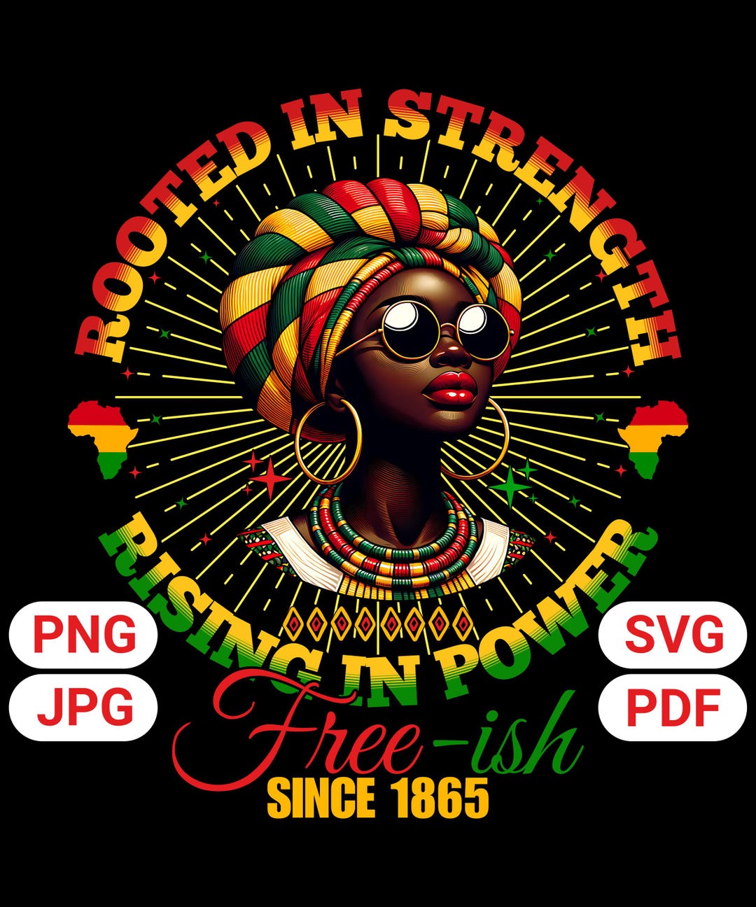 Juneteenth Afrocentric Art, Rooted in Strength Rising in Power Free-ish ...