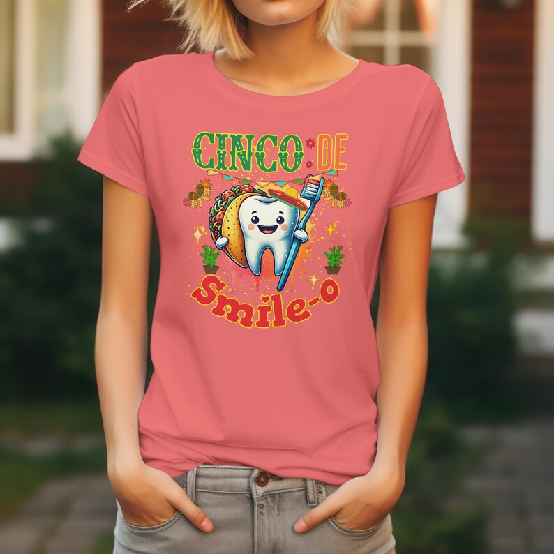 Cinco De Smile-o Shirt Png, Funny Dentist Taco Tooth Design, Cinco De ...