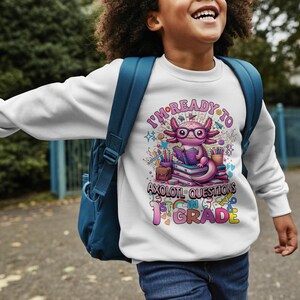 Back to School Axolotl 1st Grade PNG, Funny Cute First Day of School ...