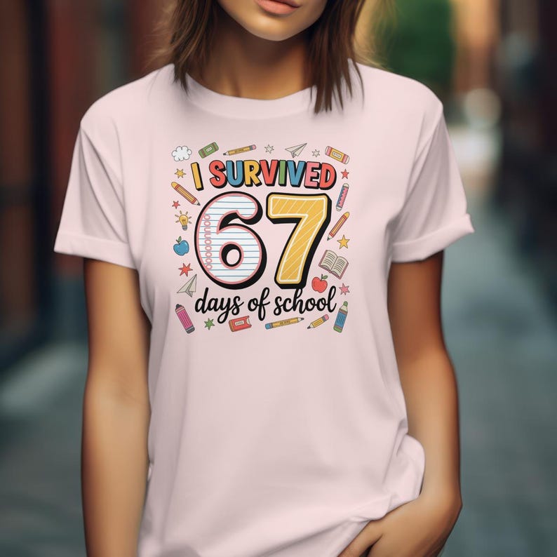 I Survived 67 Days of School PNG, Kids Milestone (digital Download ...