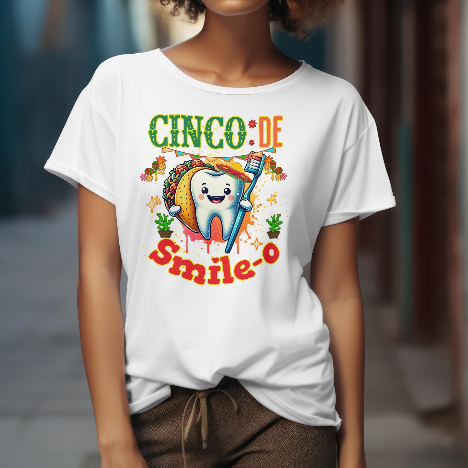 Cinco De Smile-o Shirt Png, Funny Dentist Taco Tooth Design, Cinco De ...