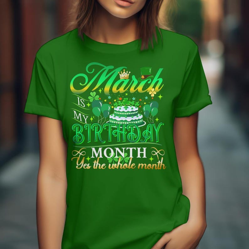 March Birthday Shirt Png, St.patrick's Day Theme, Lucky Clover Birthday ...