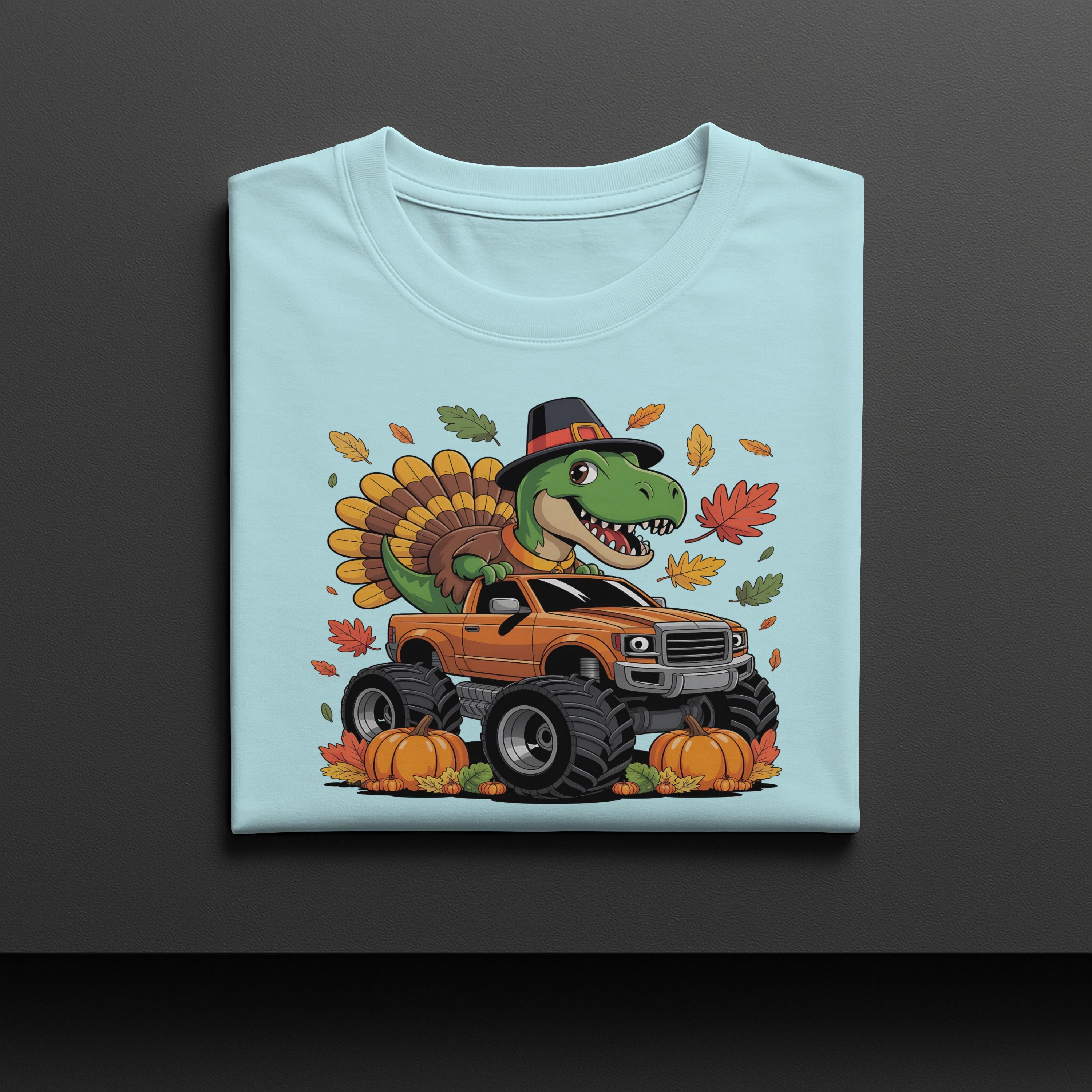 Funny T-rex Turkey Monster Truck: Thanksgiving Fall Design (PNG, JPG ...
