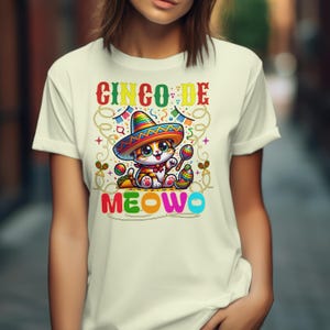 Cinco De Meowo PNG, Funny Fiesta Cat Shirt – Cute Taco Cat With ...
