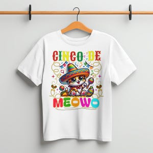 Cinco De Meowo PNG, Funny Fiesta Cat Shirt – Cute Taco Cat With ...