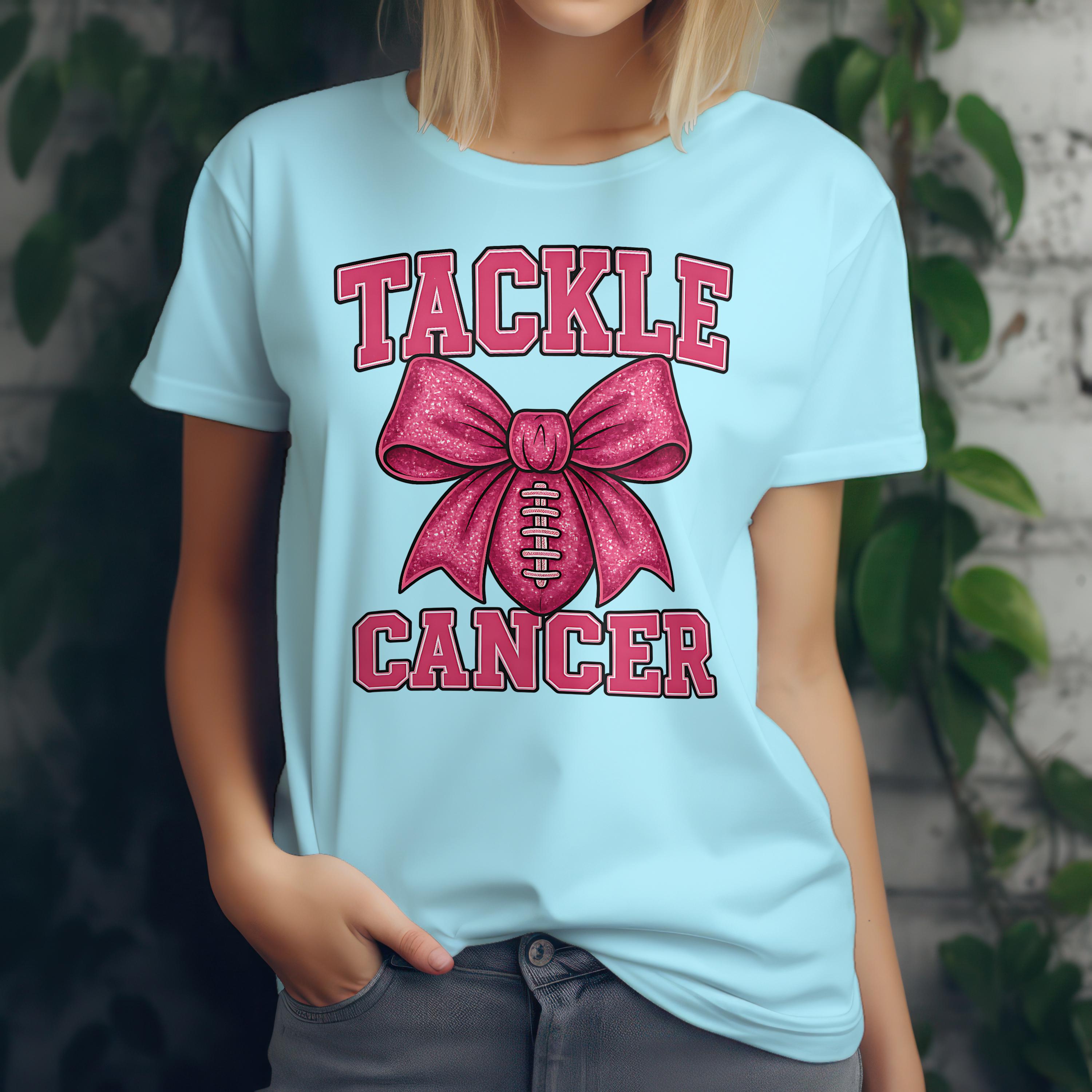 Tackle Cancer PNG: Pink Ribbon Football Bow, Breast Cancer Awareness ...