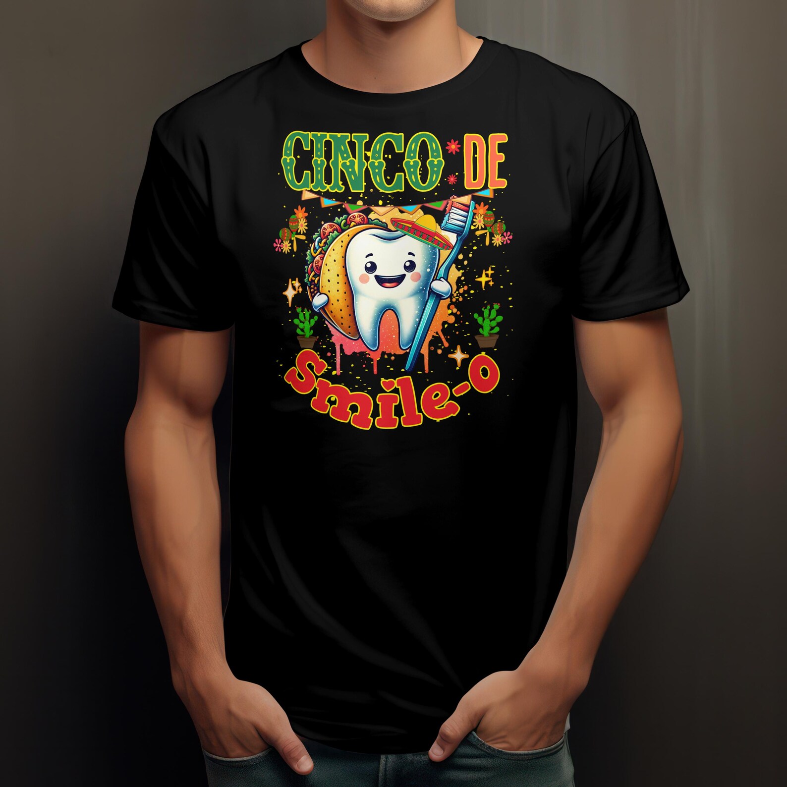 Cinco De Smile-o Shirt Png, Funny Dentist Taco Tooth Design, Cinco De ...