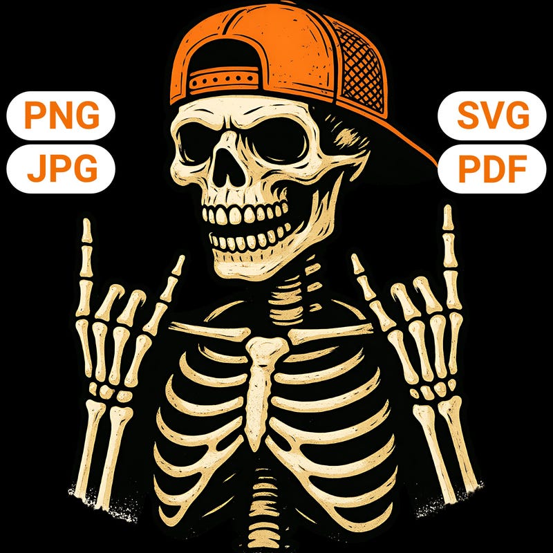 Skeleton Rock Out Hand - Etsy