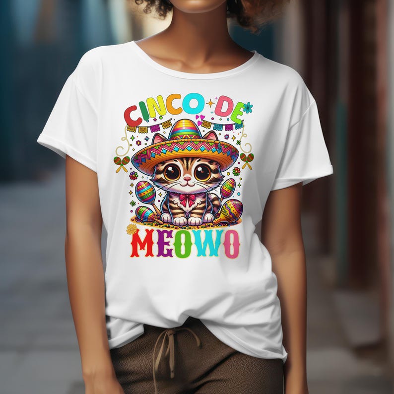 Cinco De Meowo PNG, Fiesta Cat Lover, Purr-fect Cinco De Mayo Graphic ...