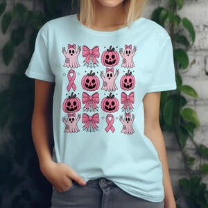 Pink Ghost Halloween PNG: Breast Cancer Awareness Sublimation Design ...
