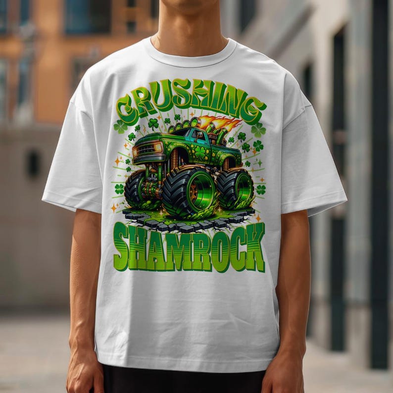 Crushing Shamrock Monster Truck PNG, St. Patrick's Day Design (digital ...