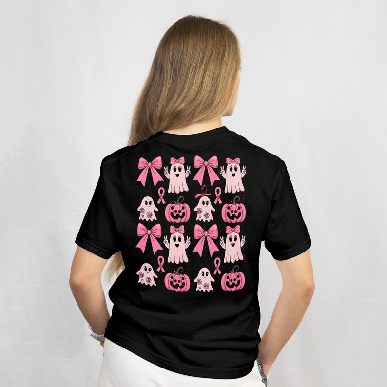 Pink Ghost Halloween PNG: Breast Cancer Awareness Design (digital ...