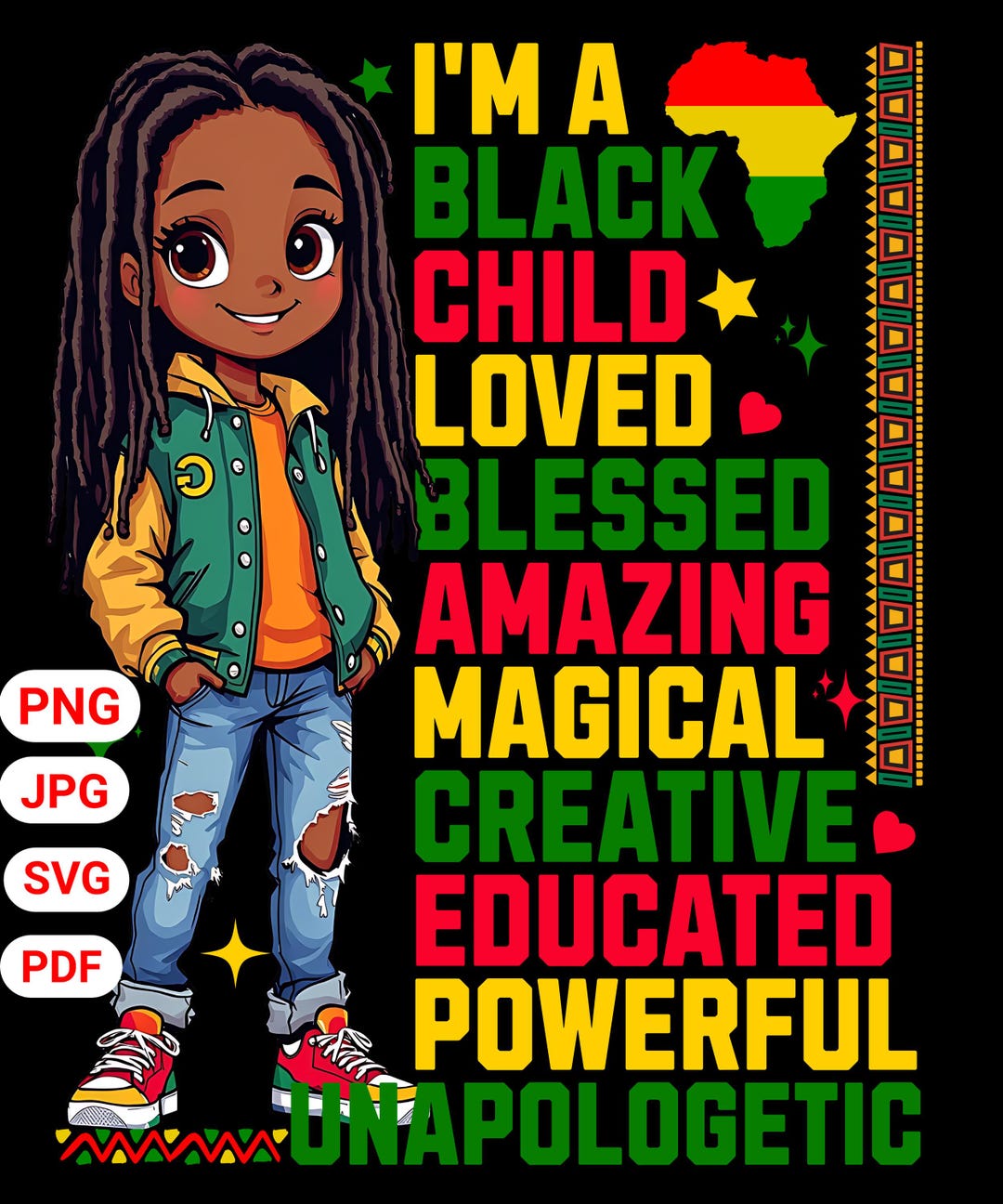 I'm A Black Child Png, Magical Black Child Png, Black History Month Svg ...