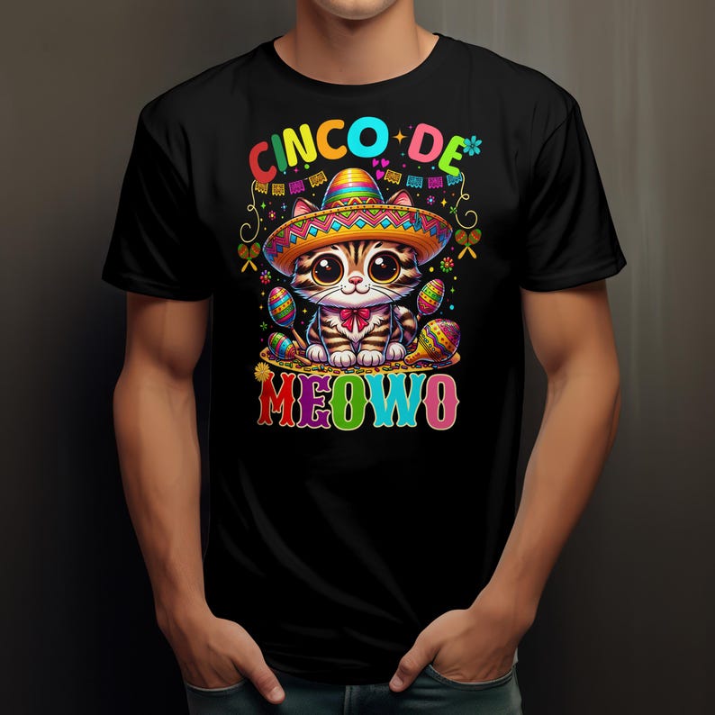 Cinco De Meowo PNG, Fiesta Cat Lover, Purr-fect Cinco De Mayo Graphic ...