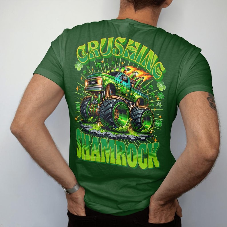 Crushing Shamrock Monster Truck PNG, St. Patrick's Day Design (digital ...