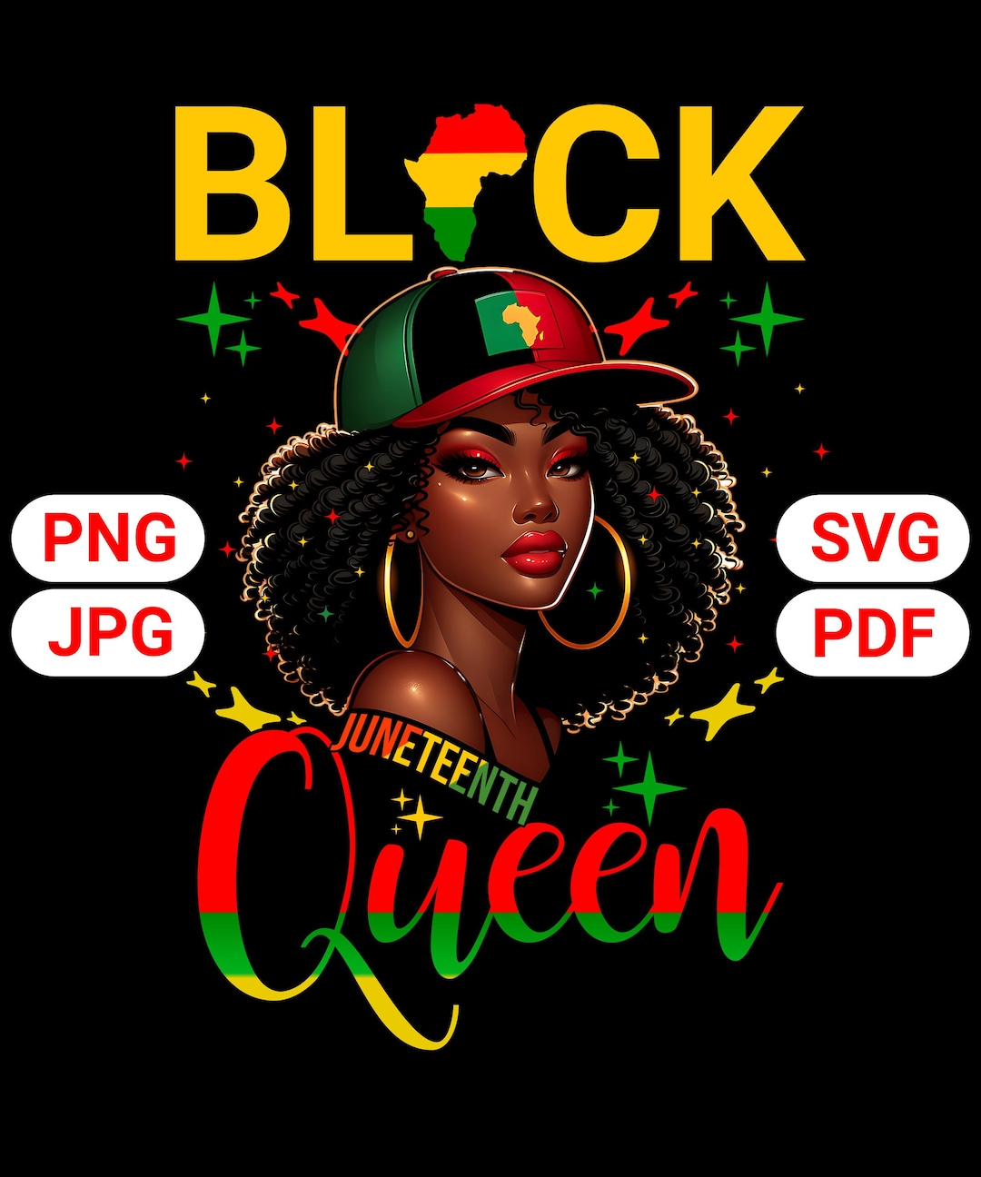 Juneteenth Queen PNG, Black Girl Magic Afro Woman Pride Tee, African ...