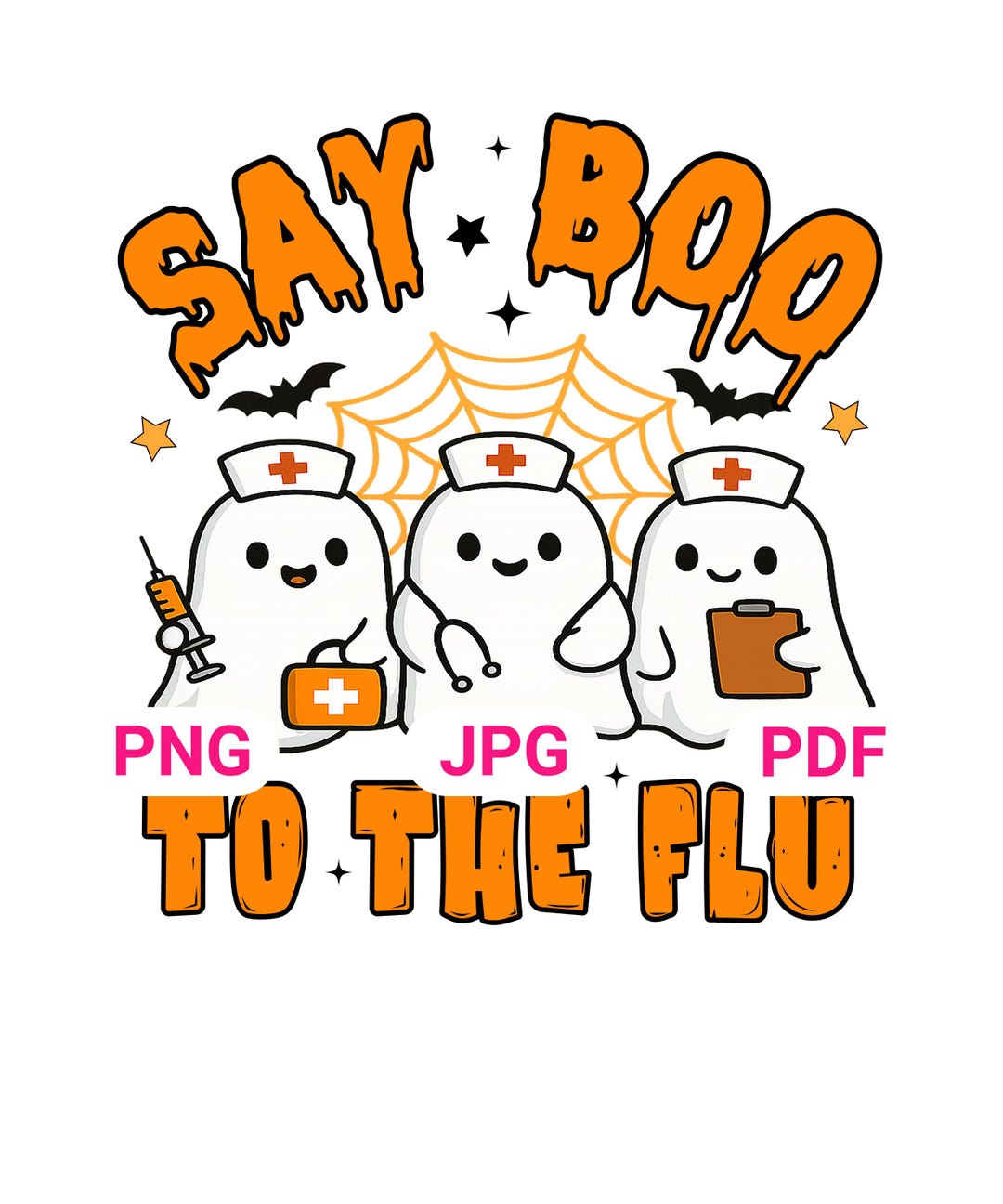 Halloween Nurse Ghost PNG, Spooky Medical Tee Design (digital Download ...