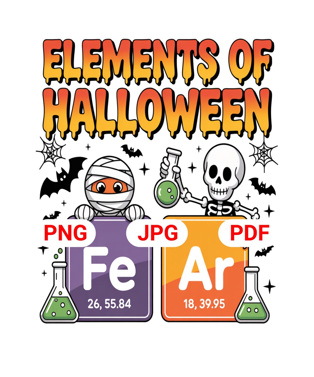 Funny Science Halloween PNG, Chemistry Skeleton, Mummy (digital ...