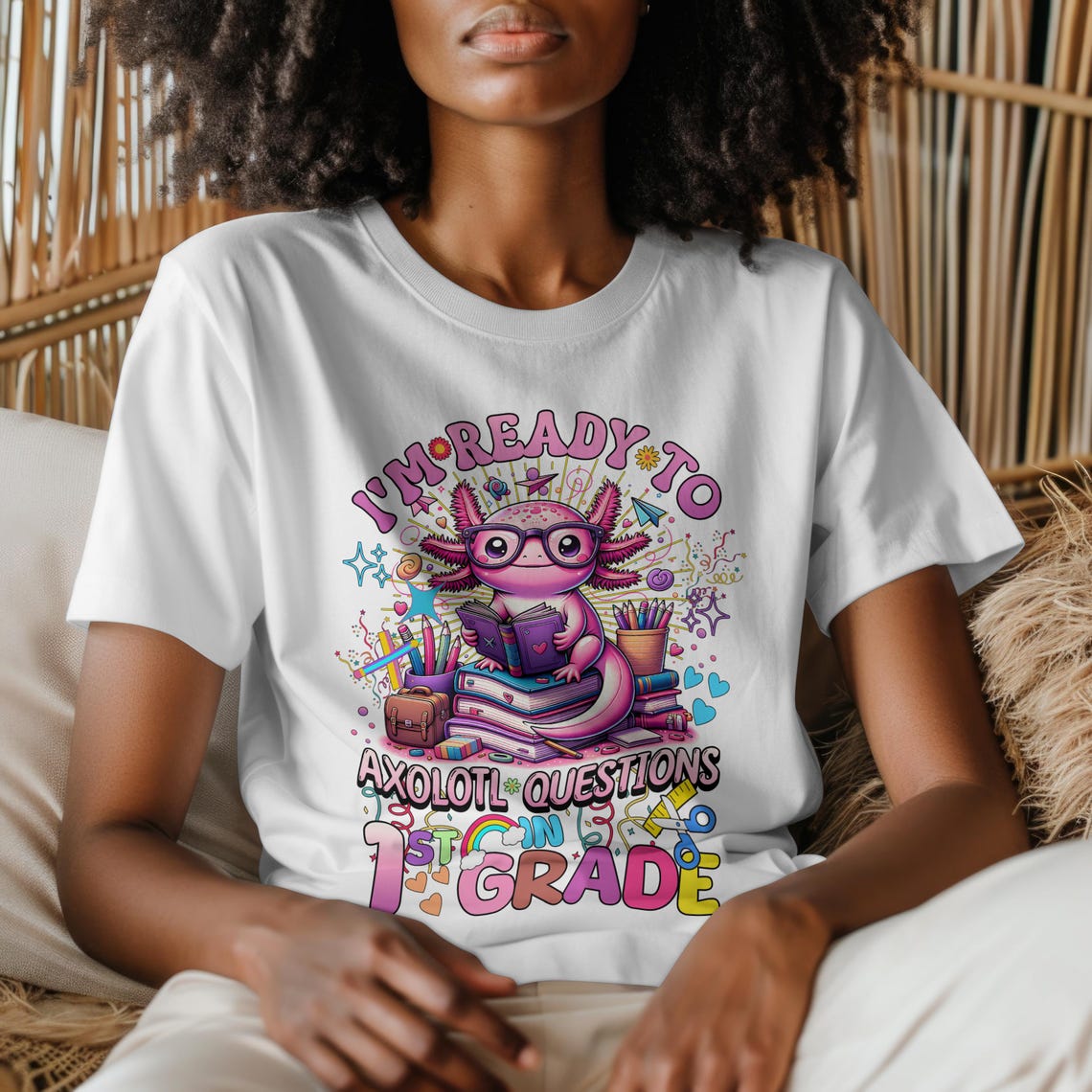 Back to School Axolotl 1st Grade PNG, Funny Cute First Day of School ...