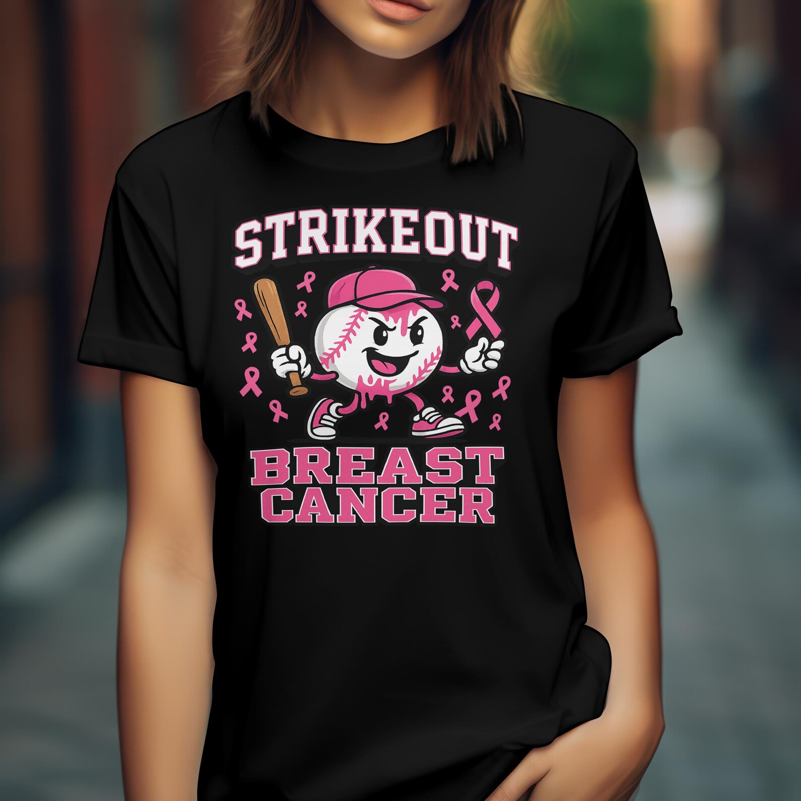 Strikeout Breast Cancer PNG, Funny Awareness Baseball Shirt, Cute ...