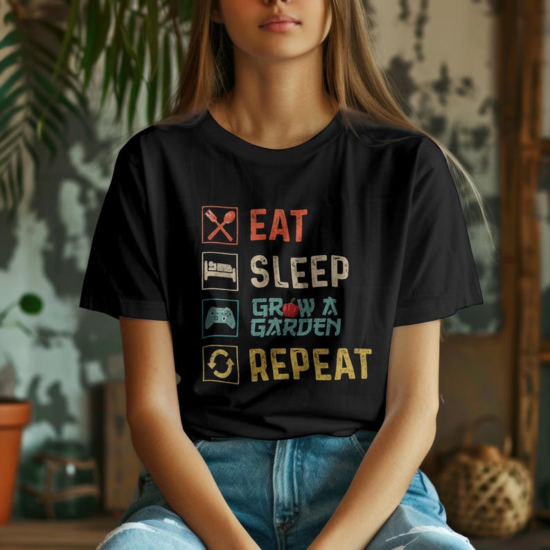 Eat Sleep Grow Garden Repeat PNG: Gardener Art Print (digital Download ...