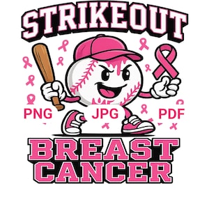 Strikeout Breast Cancer PNG, Funny Awareness Baseball Shirt, Cute ...