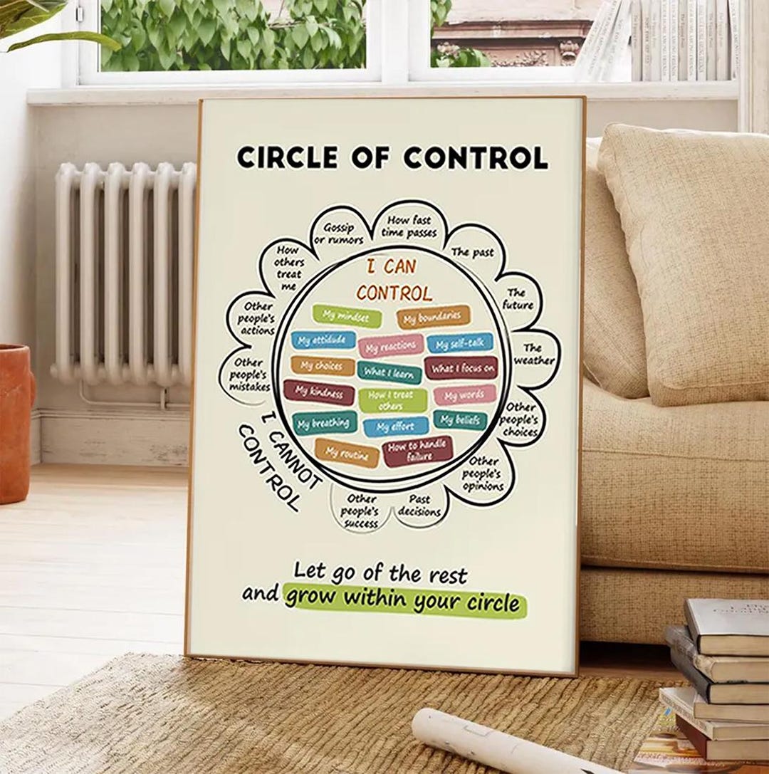 Circle of Control Classroom Poster, Anxiety Relief Poster, Mental ...