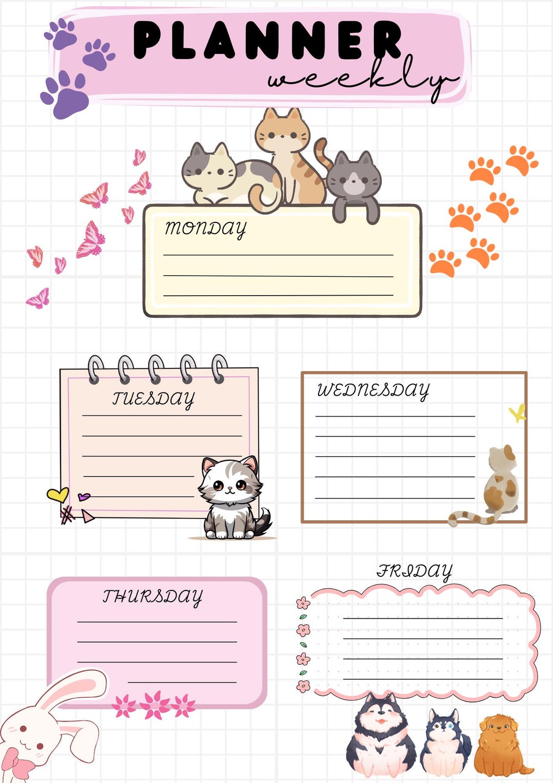 Cute Digital Canva Planner Templates for Your Projects - Etsy