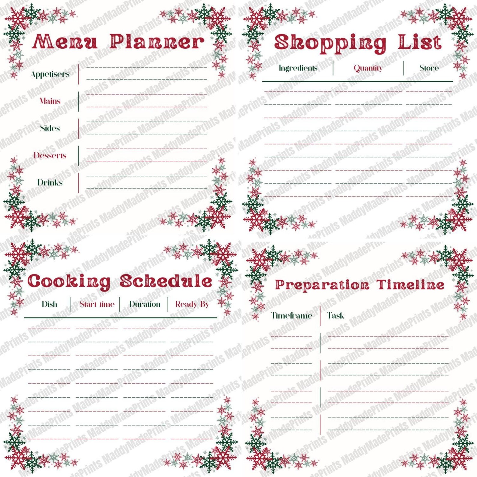 Holiday Meal Planner Bundle Menu, Shopping List, Prep & Cooking ...