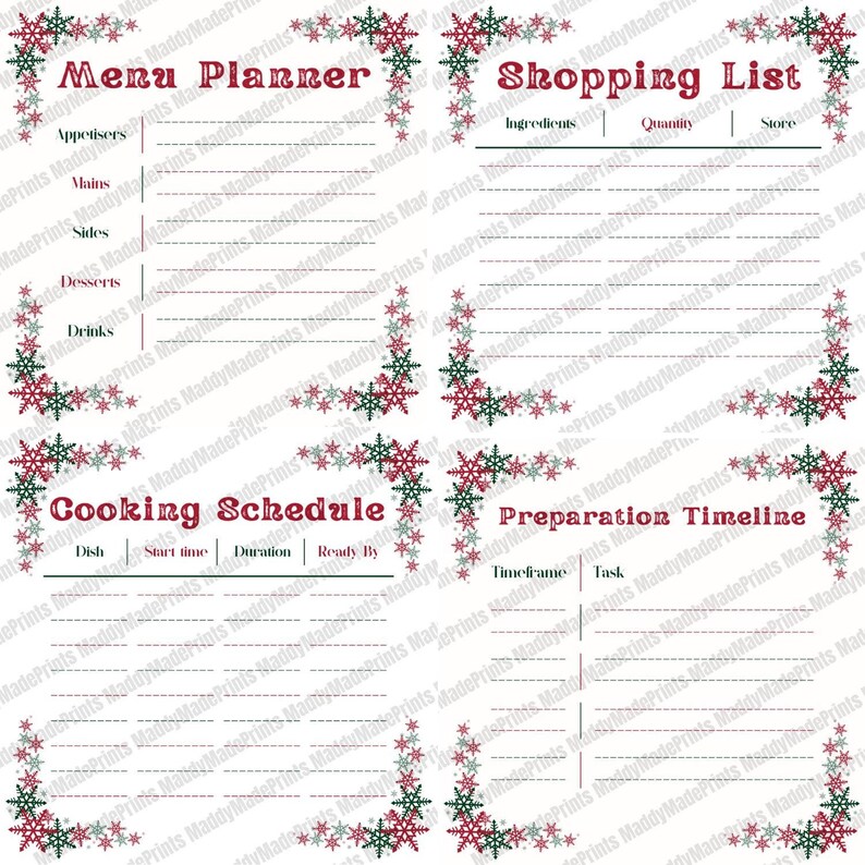 Holiday Meal Planner Bundle Menu, Shopping List, Prep & Cooking ...