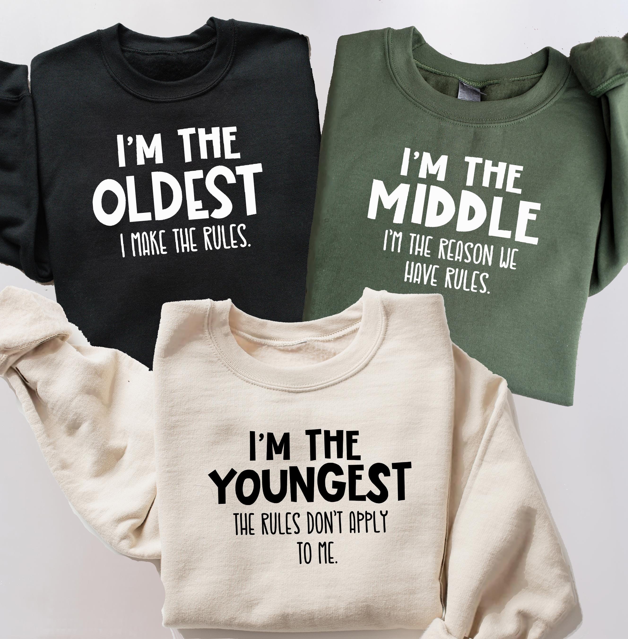 Siblings Rule Shirt Big Sister Brother Tshirt, Oldest Middle Youngest ...