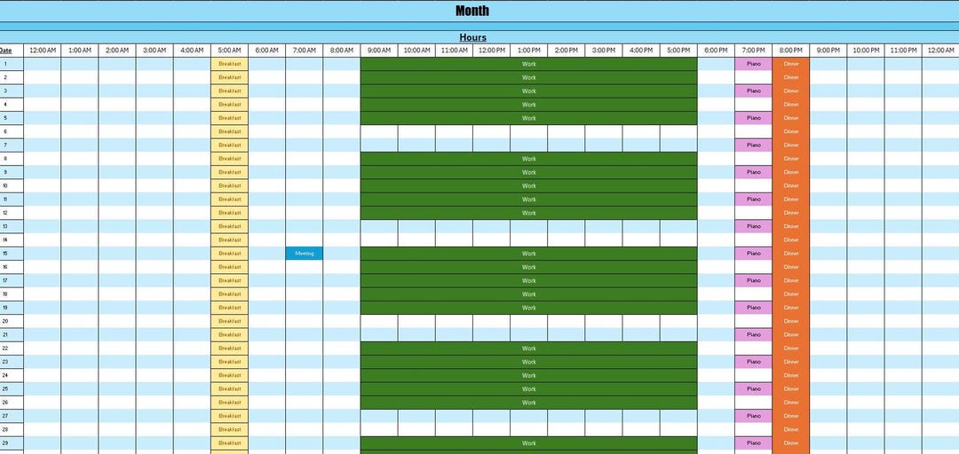 Excel Calander Spreadsheet, Blue Theme, Easy to Organize Your Life! - Etsy