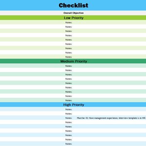 Excel Simple Checklist W/ Checkboxes - Etsy