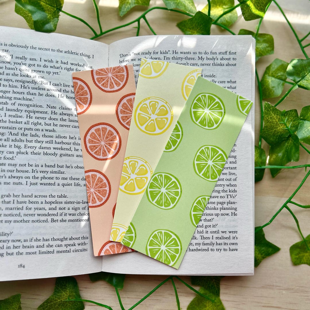 Bookmarks - Fruity Bookmarks - Lime Lemon Watermelon Avocado - Book ...