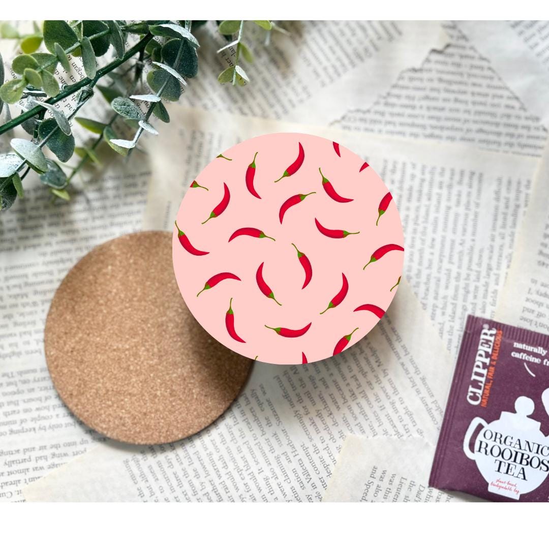 Spicy Romance Coaster: MDF Pink Coaster With Cork Base - Etsy