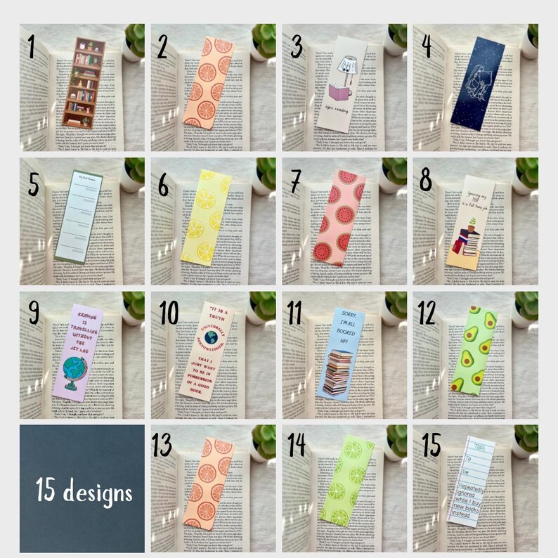 Bookmarks - Fruity Bookmarks - Lime Lemon Watermelon Avocado - Book ...