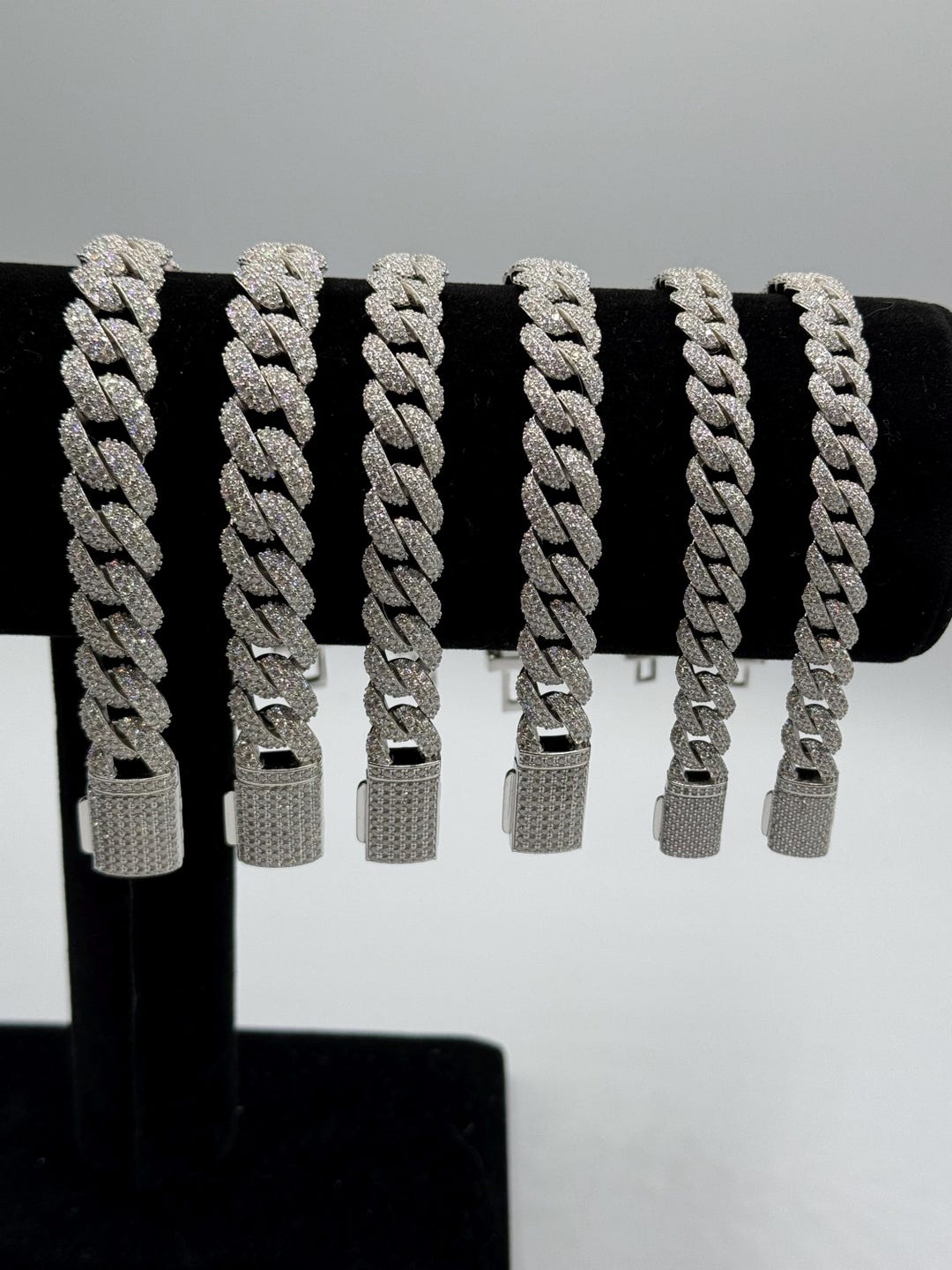 Real VVS1 Miami Cuban Link Bracelet, Solid 925 Sterling Silver, Hip Hop ...