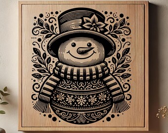 Cute Snowman SVG, Cutting Digital File, Winter Warmth Laser Wood ...