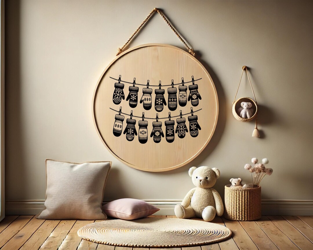 Winter Mittens SVG, Cutting Digital File, Winter Warmth Laser Wood ...