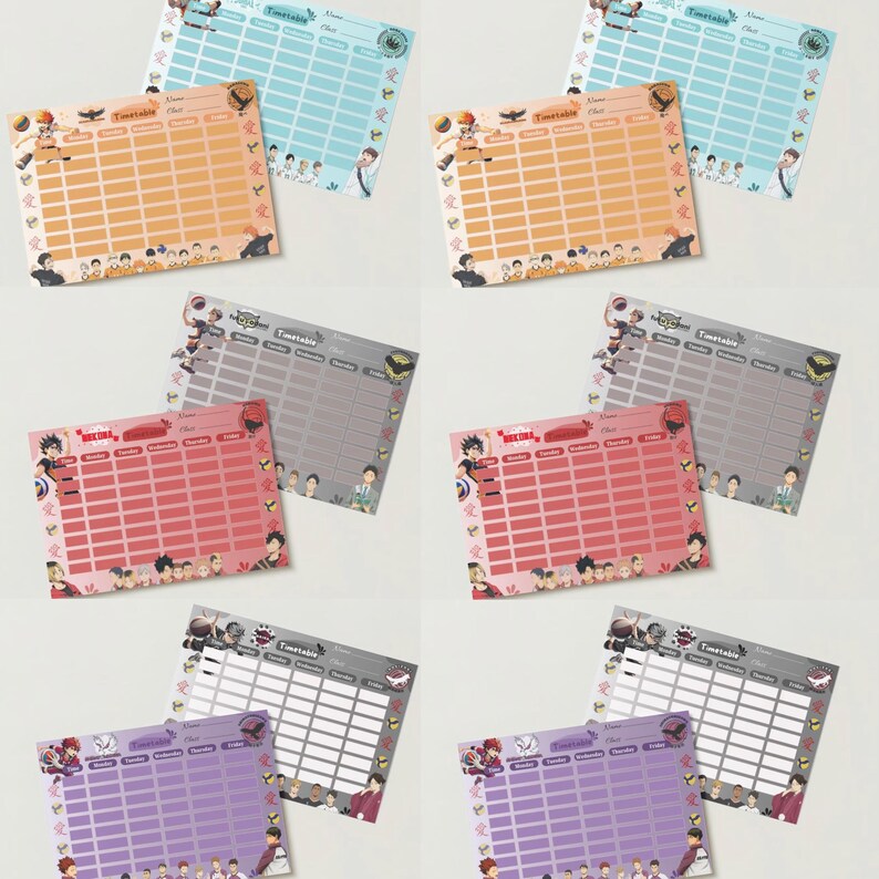 Anime Haikyuu Timetable Karasuno Nekoma Aoba Joshai Shiratorizawa ...