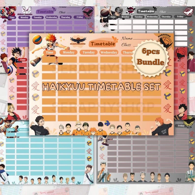 Anime Haikyuu Timetable Karasuno Nekoma Aoba Joshai Shiratorizawa ...