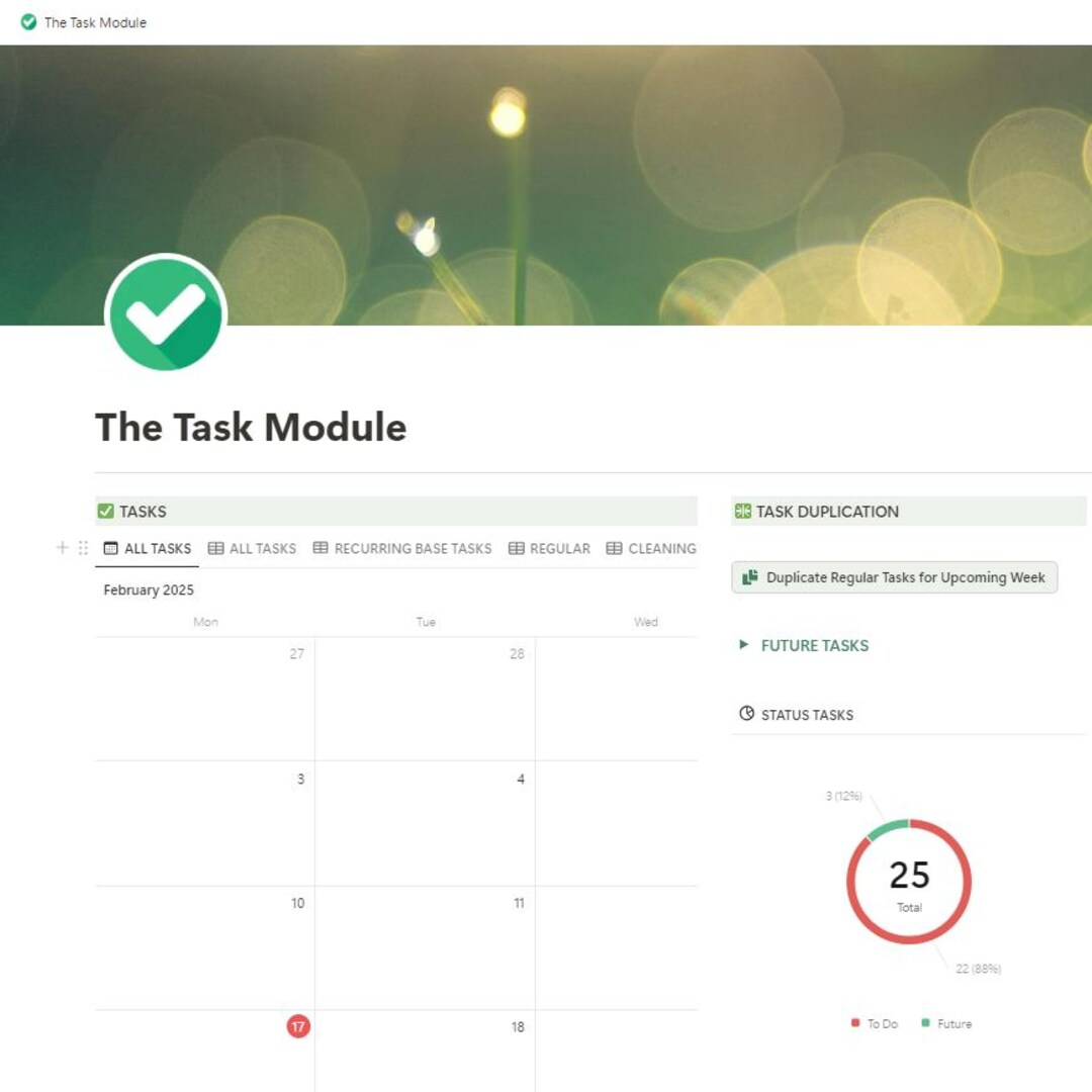 The Task Module - Notion Template by Curefoft - Etsy