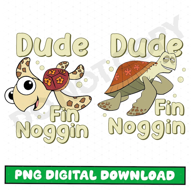 Finding Nemo PNG, Fin Noggin Dude Crush Png, Dad Son Png, Sea Turtle ...