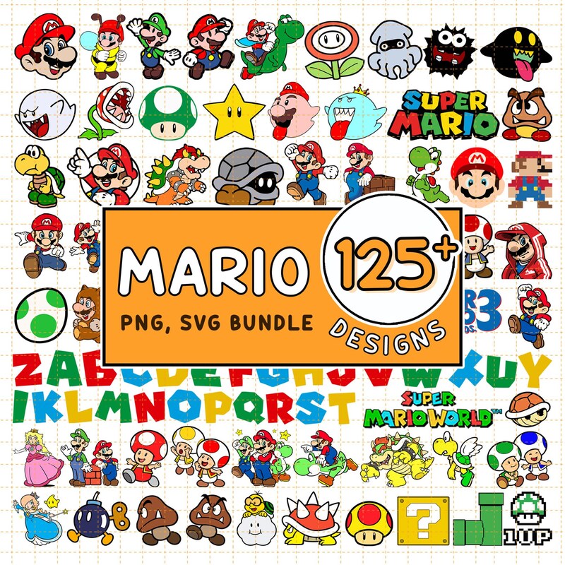 Mario Svg - Etsy