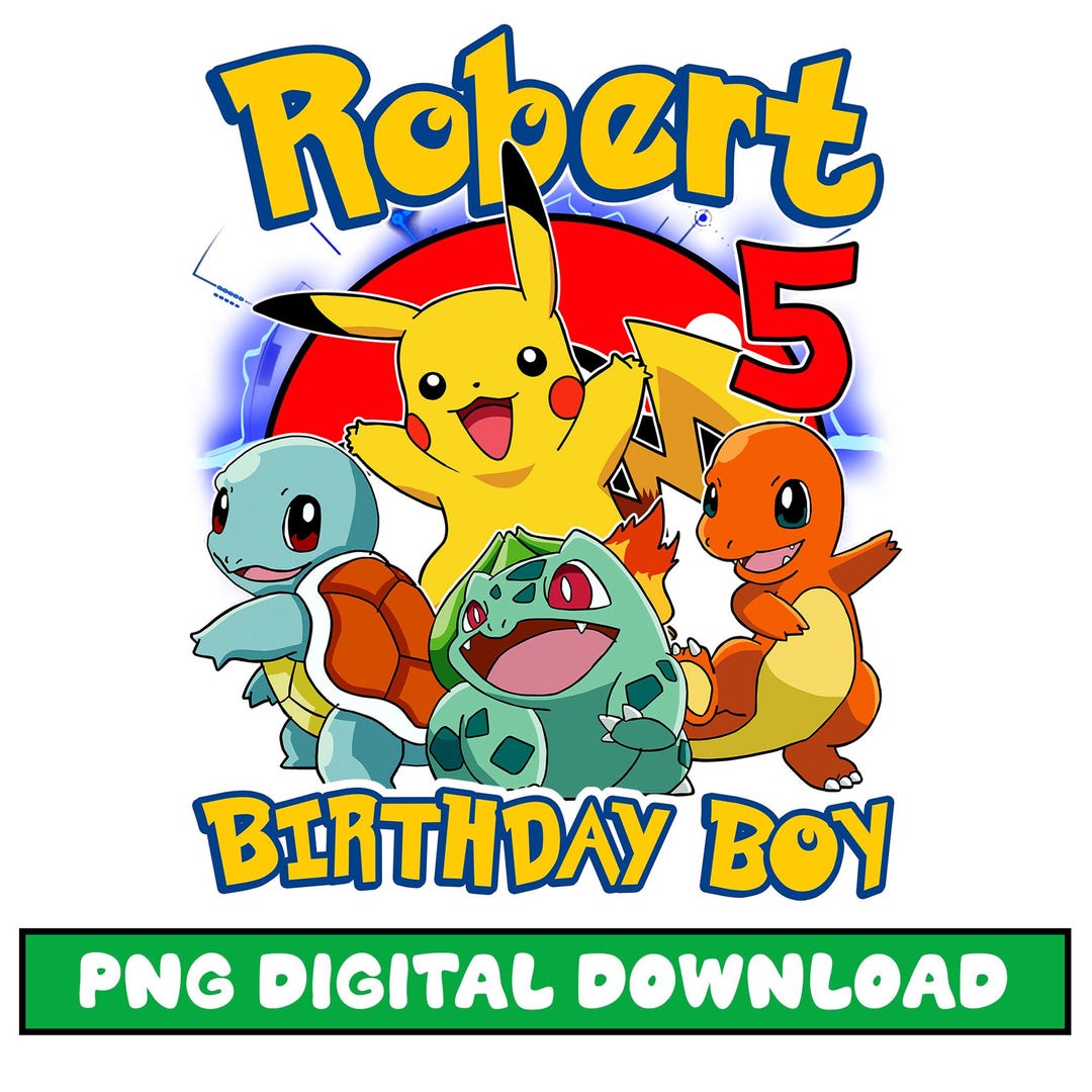 Custom Pikachu Birthday Png, Personalize Pikachu Toddler T-png ...
