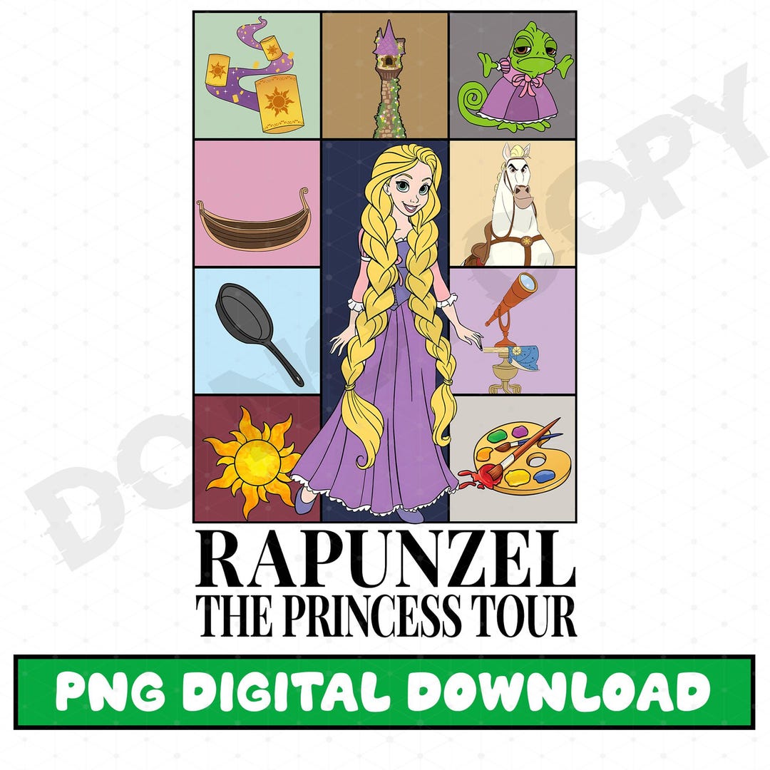 Vintage Rapunzel the Princess Tour Png, Disneyland Princess Trip Png ...