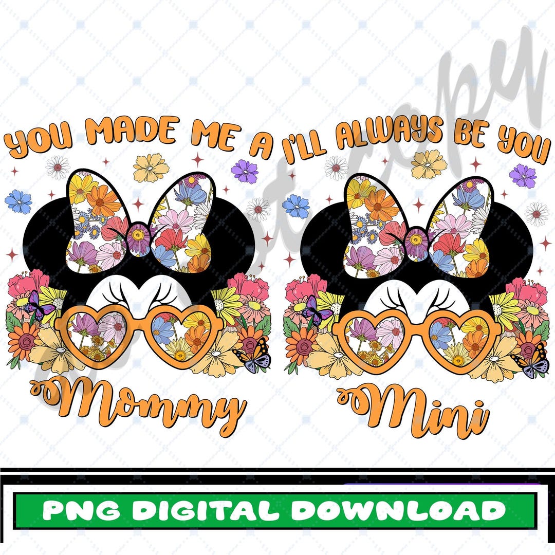 Disneyland Minnie Mouse Mama Mini Matching PNG, Mothers Day Gift, Mama ...