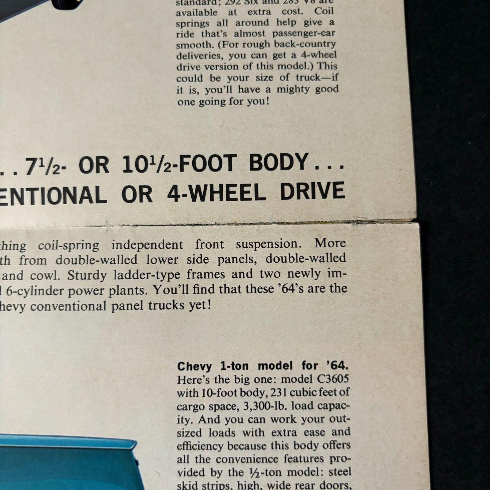 1964 Chevy Step Vans Miller Chevrolet Brochure Sales Catalogue - Etsy